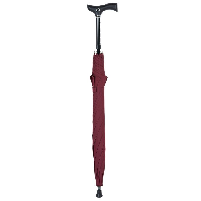 Wooden Crook Handle Burgundy Umbrella | Umbrellas.co.uk