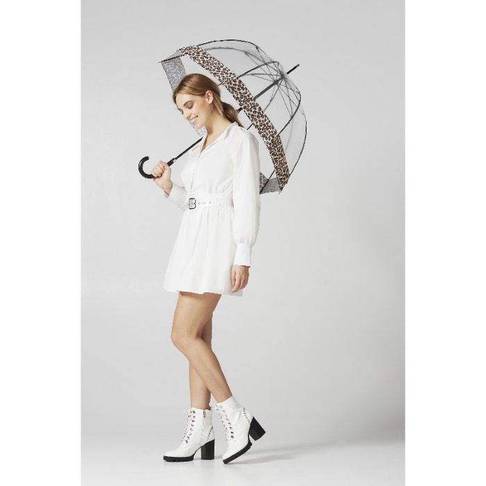 Fulton Birdcage Luxe Leopard Dome Umbrella | Umbrellas.co.uk