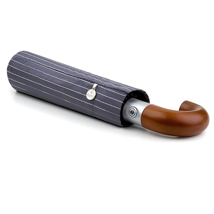 Fulton Chelsea Grey Auto Compact Umbrella | Umbrellas.co.uk