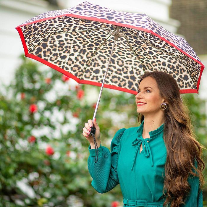 Fulton Minilite Lustrous Leopard Umbrella | Umbrellas.co.uk