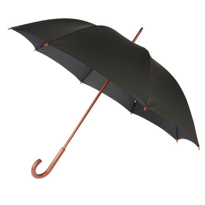 Wooden Crook Handle Black Umbrella | Umbrellas.co.uk