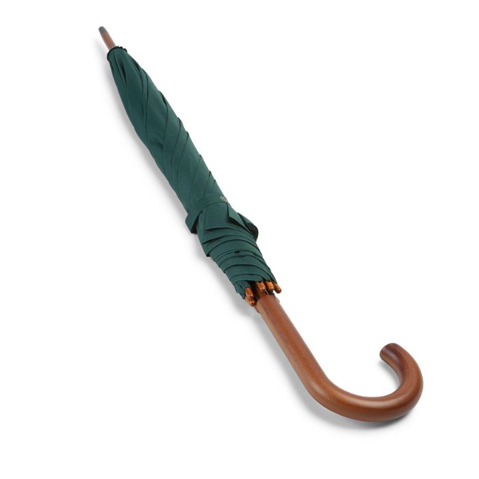 Wooden Crook Handle Green Umbrella | Umbrellas.co.uk