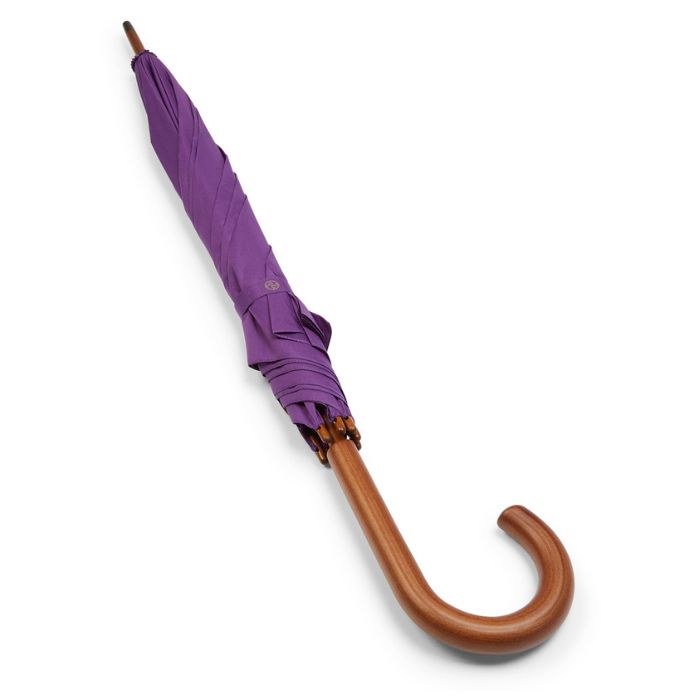 Wooden Crook Handle Purple Umbrella | Umbrellas.co.uk