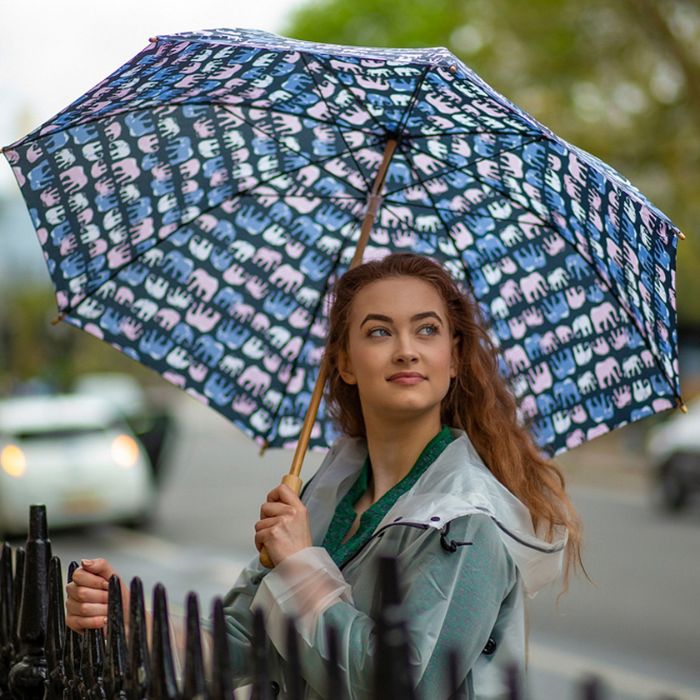 Fulton Eco Ocean UV Elephants Umbrella | Umbrellas.co.uk