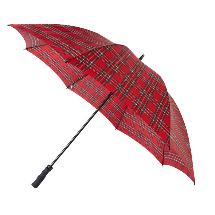 Large Red Royal Stewart Tartan Umbrella | Umbrellas.co.uk