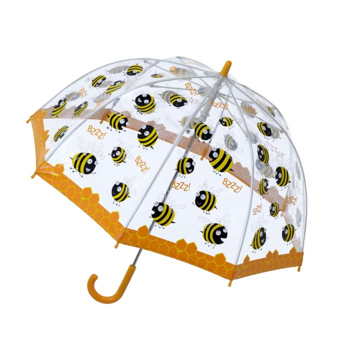 Soake Bugzz Kids' Clear Dome Bee Umbrella | Umbrellas.co.uk