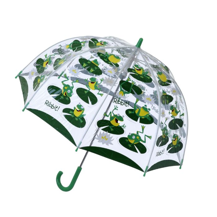 Soake Bugzz Kids' Clear Dome Frog Umbrella | Umbrellas.co.uk