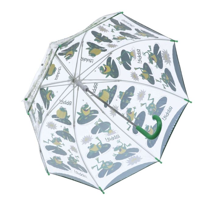 Soake Bugzz Kids' Clear Dome Frog Umbrella | Umbrellas.co.uk