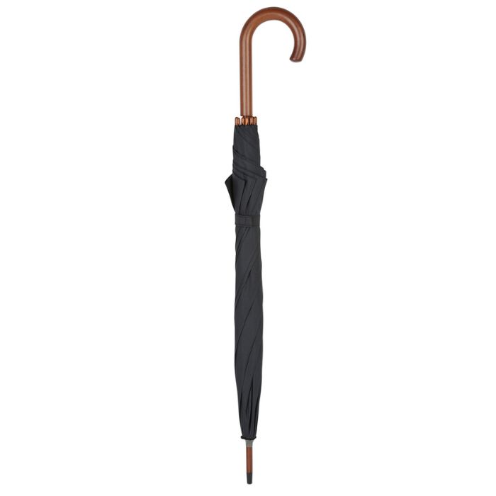 Wooden Crook Handle Black Umbrella | Umbrellas.co.uk