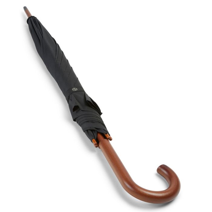 Wooden Crook Handle Black Umbrella | Umbrellas.co.uk