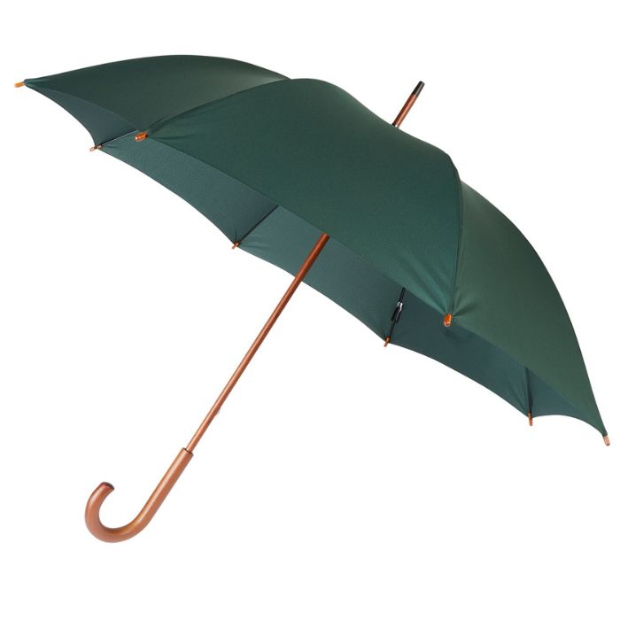 Wooden Crook Handle Green Umbrella | Umbrellas.co.uk