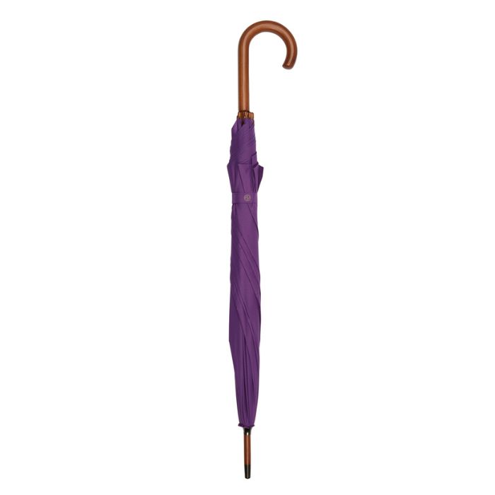 Wooden Crook Handle Purple Umbrella | Umbrellas.co.uk