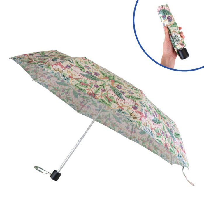 Fulton Minilite Umbrella Strawberry Thief | Umbrellas.co.uk